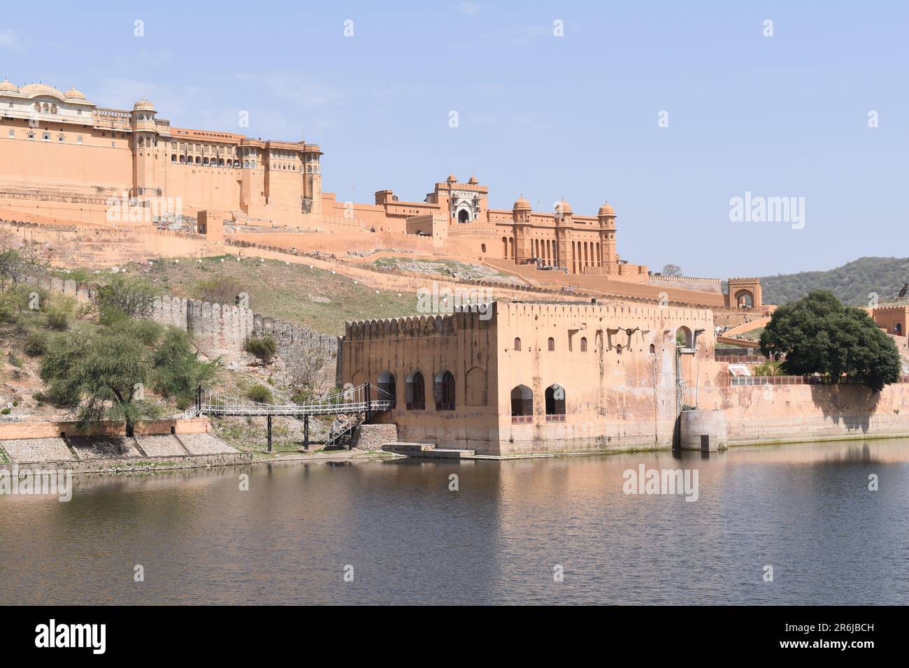 The Maota lake and Kesar Kyari Bagh in the foreground and the Amber ...