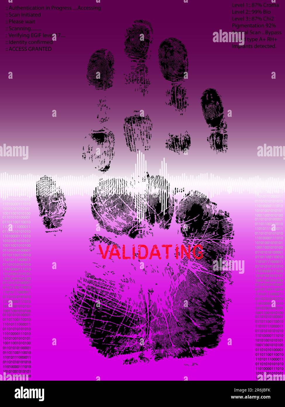 Hand placed on a biometric scanner - authenticating for access Stock ...