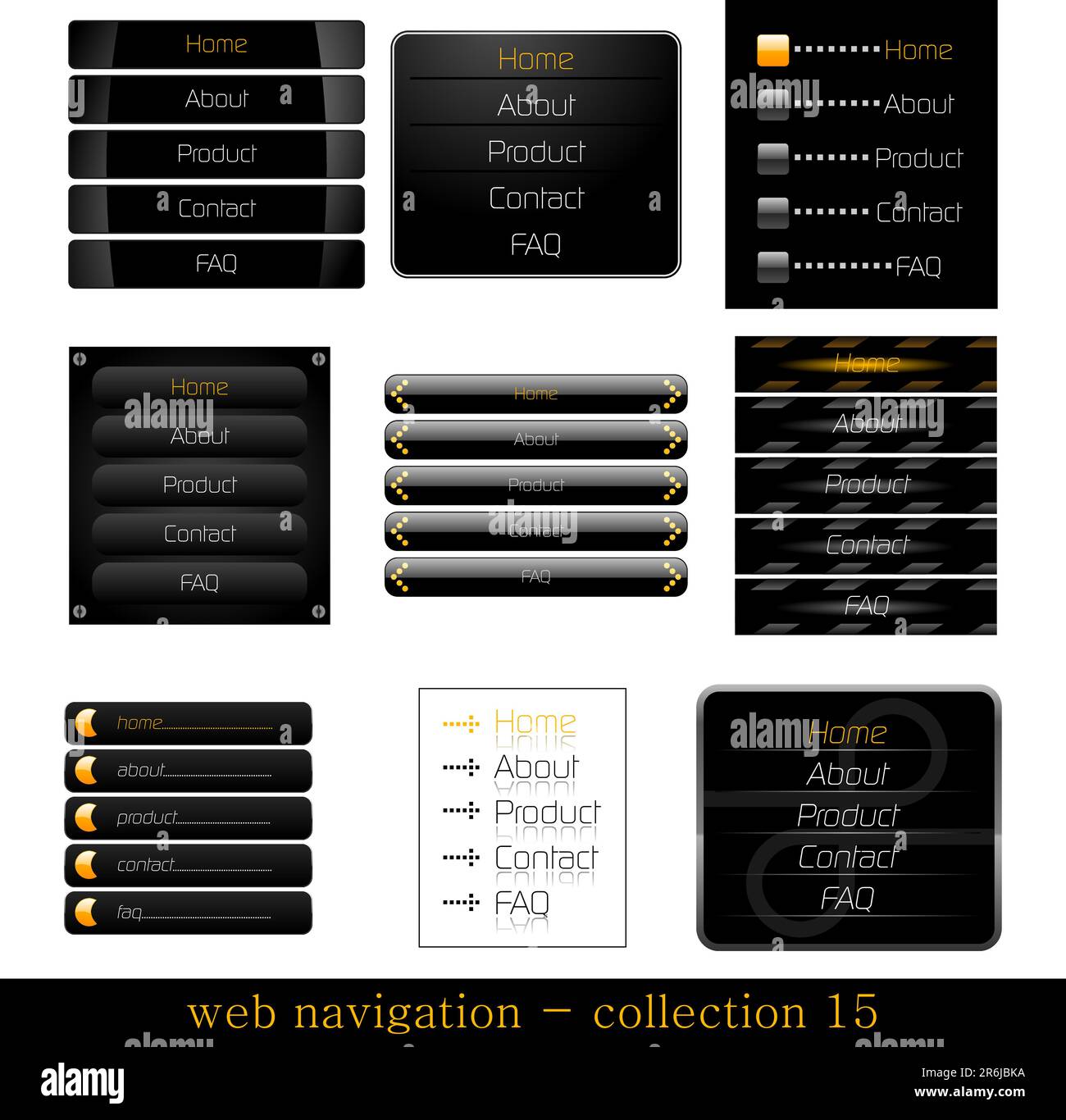 Set of vertical website navigation Stock Vector Image & Art - Alamy