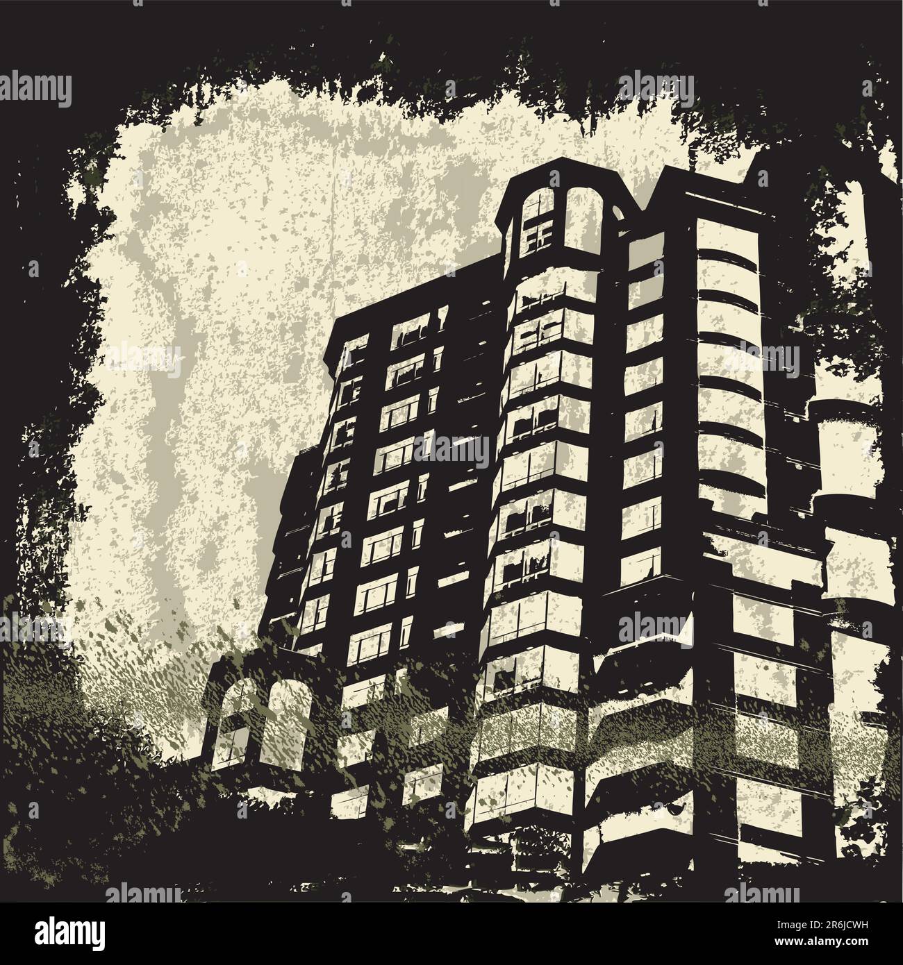 Silhouettes of grunge style buildings Stock Vector Image & Art - Alamy