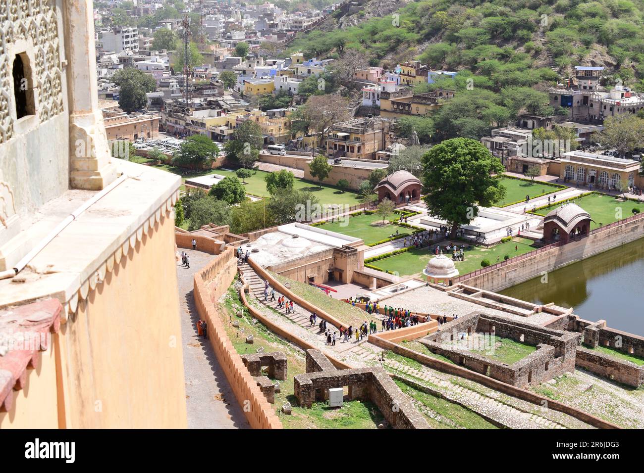 View of Dil Aaram Bagh and Maota lake from Amer fort Stock Photo - Alamy