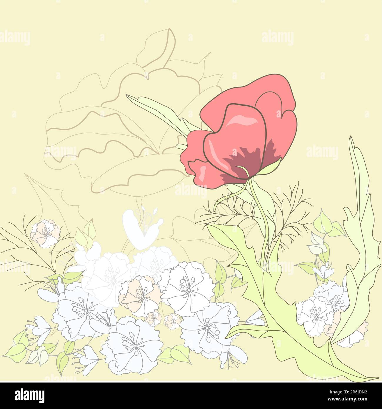 Poppy flower engraving Stock Vector Images - Alamy