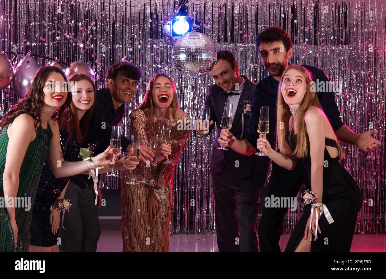 Young people drinking champagne on prom night Stock Photo - Alamy