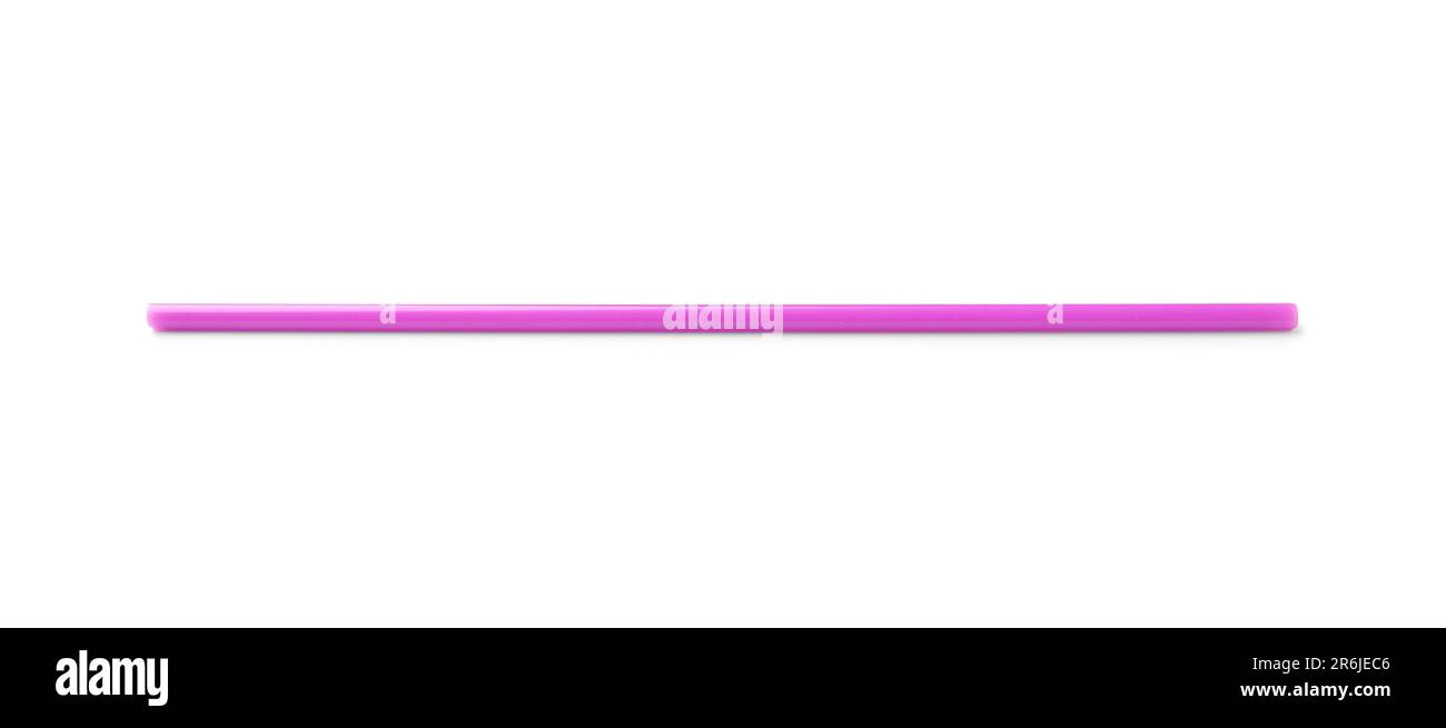 Purple plastic straw on white background Stock Photo - Alamy