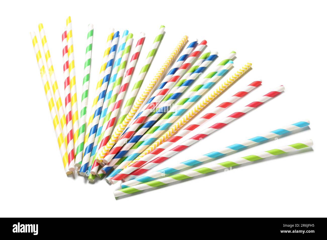 Different paper drinking straws on white background Stock Photo - Alamy