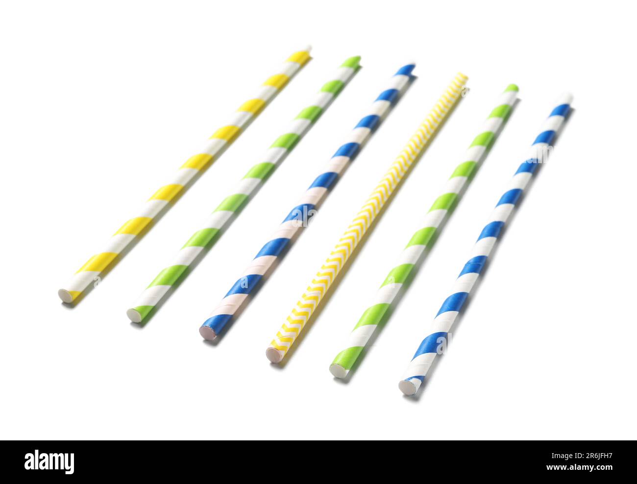 Different paper drinking straws on white background Stock Photo - Alamy