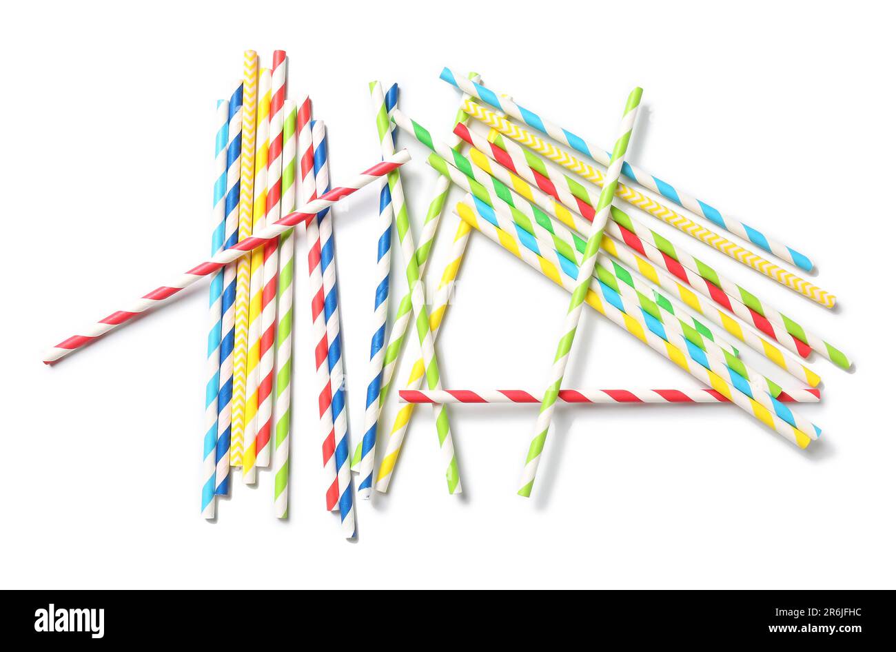 Different paper drinking straws on white background Stock Photo - Alamy
