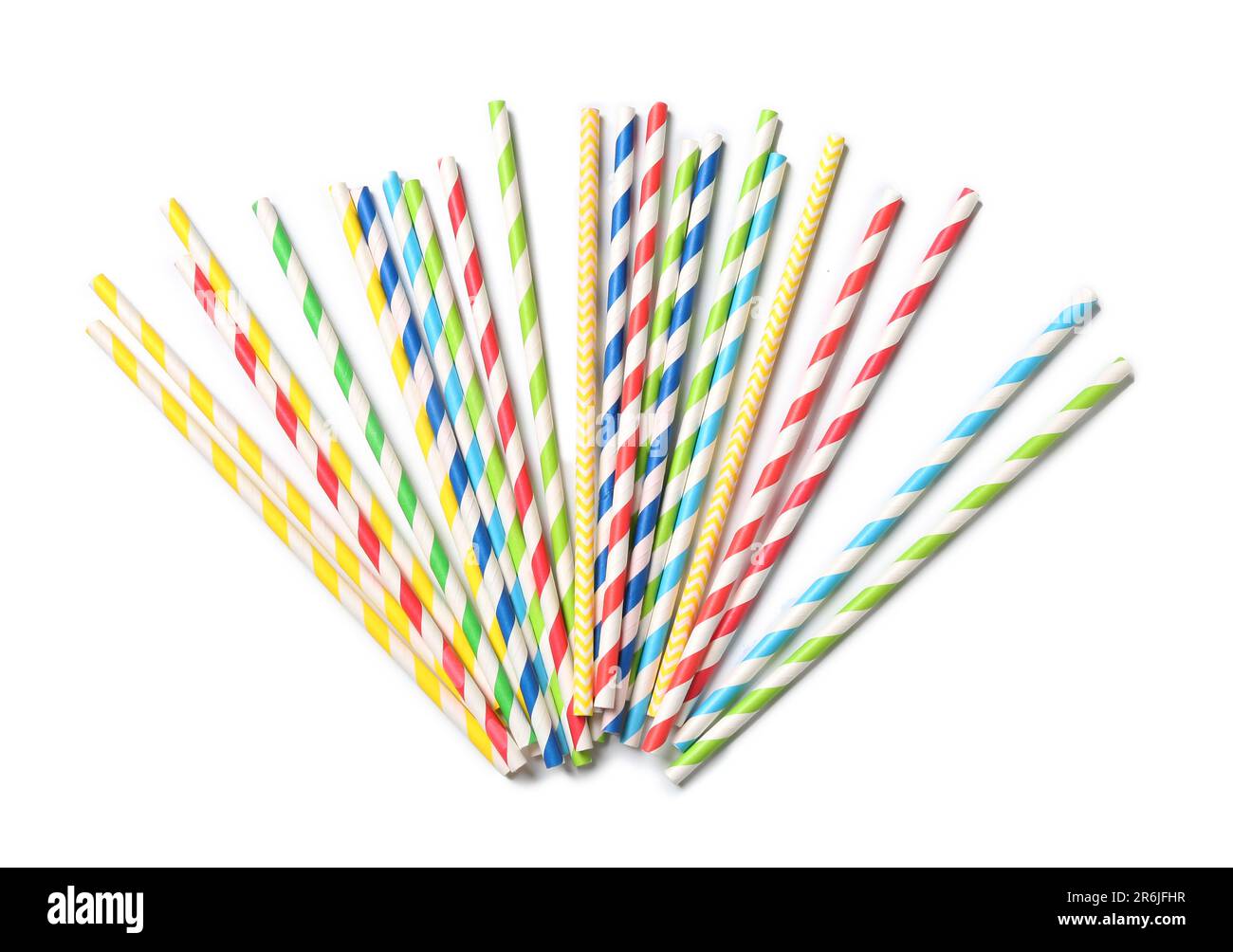 Different paper drinking straws on white background Stock Photo - Alamy