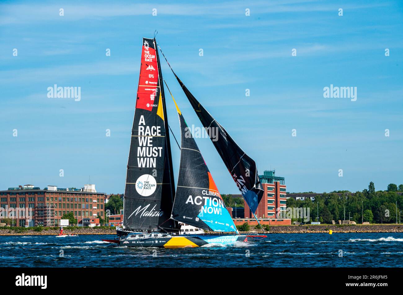 Kiel, Deutschland, 09. Juni 2023, The Ocean Race, Fly-By in Kiel. Fünf ...