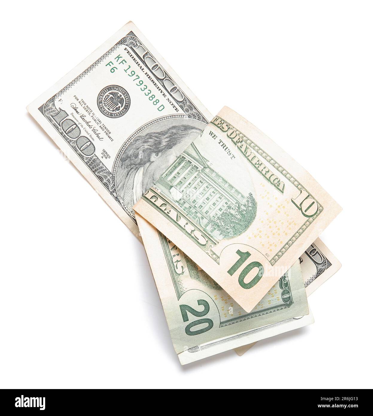 Dollar banknotes isolated on white background Stock Photo - Alamy