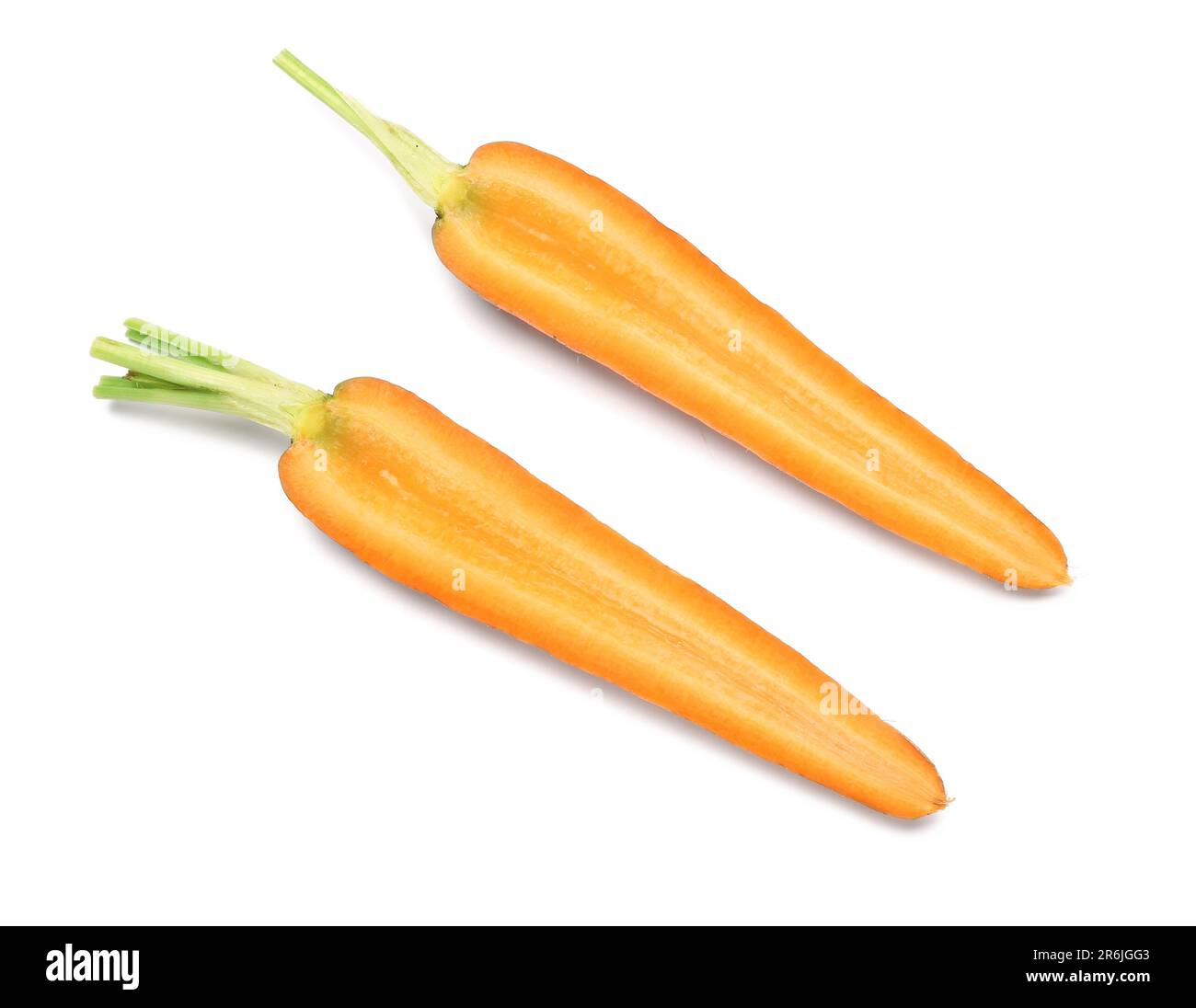 Slices of fresh carrots on white background Stock Photo - Alamy