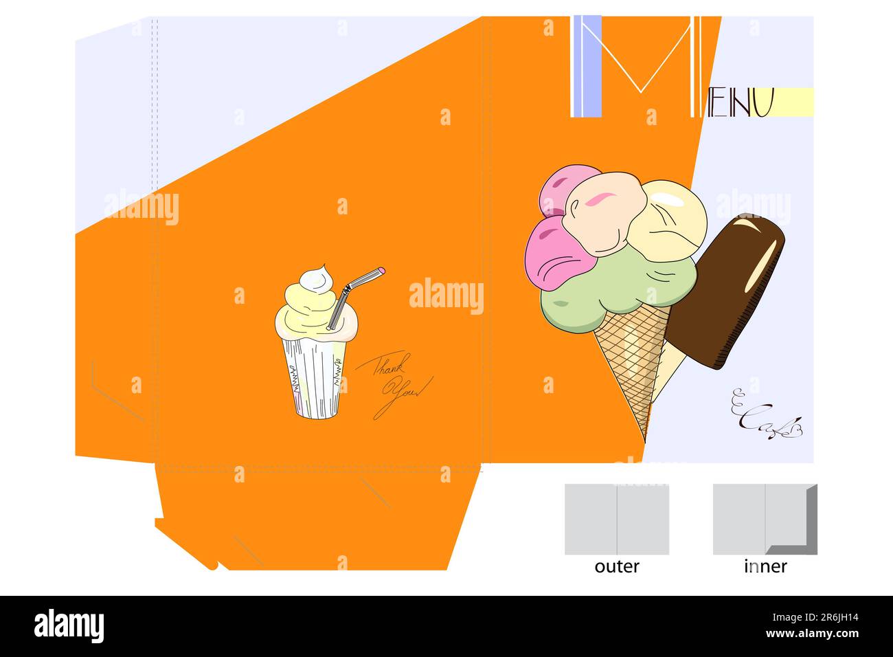 Template for menu folder with ice-cream Stock Vector Image & Art - Alamy