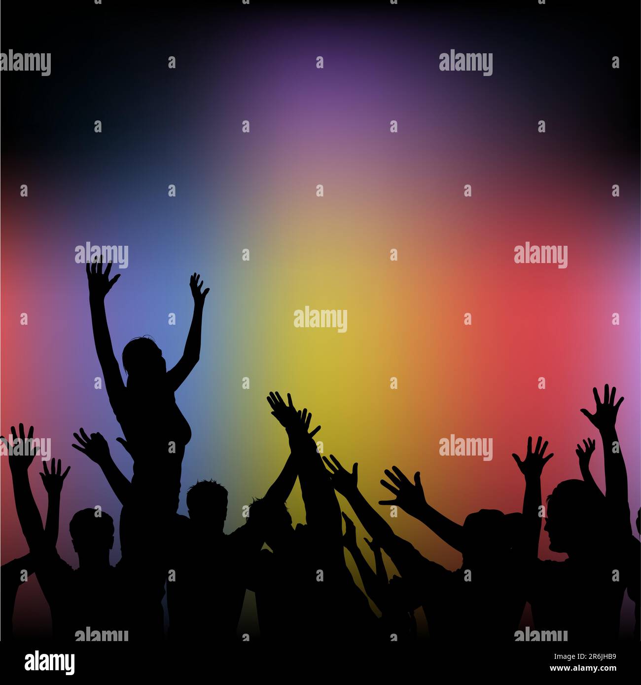 Crowd 01 - Detailed and coloured illustration as crowd background Stock ...