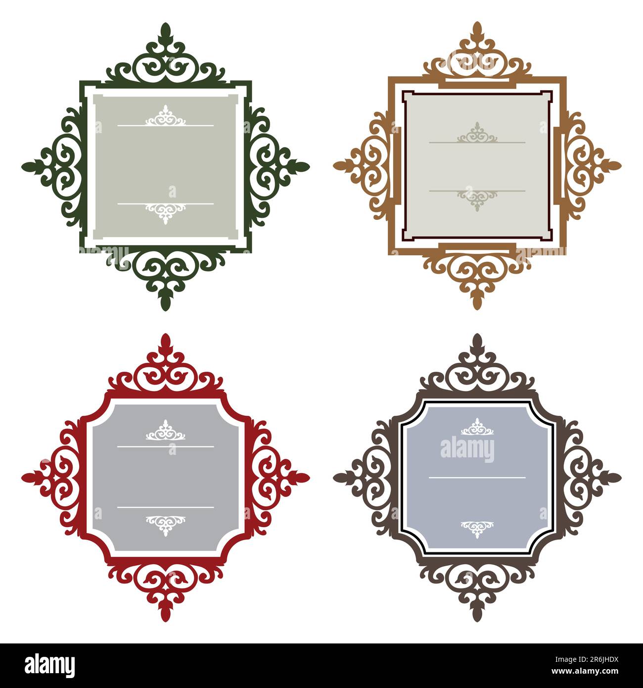 Vector frames collection with space for your text, retro styled, full ...