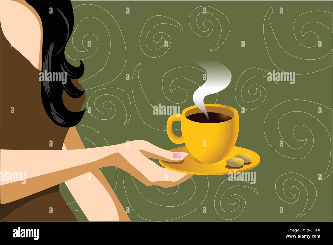 Adult holding cup Stock Vector Images - Alamy