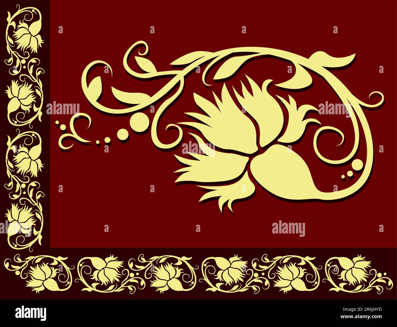 Floral border 04 - highly detailed floral ornaments as decorative ...