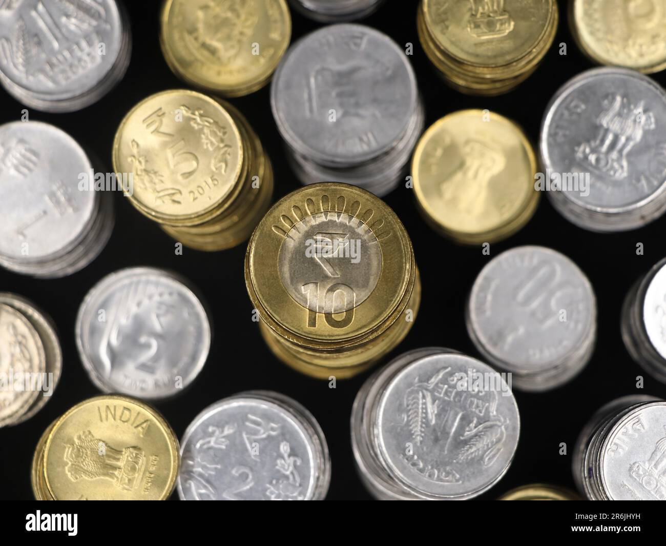 Indian rupee coins hi-res stock photography and images - Alamy