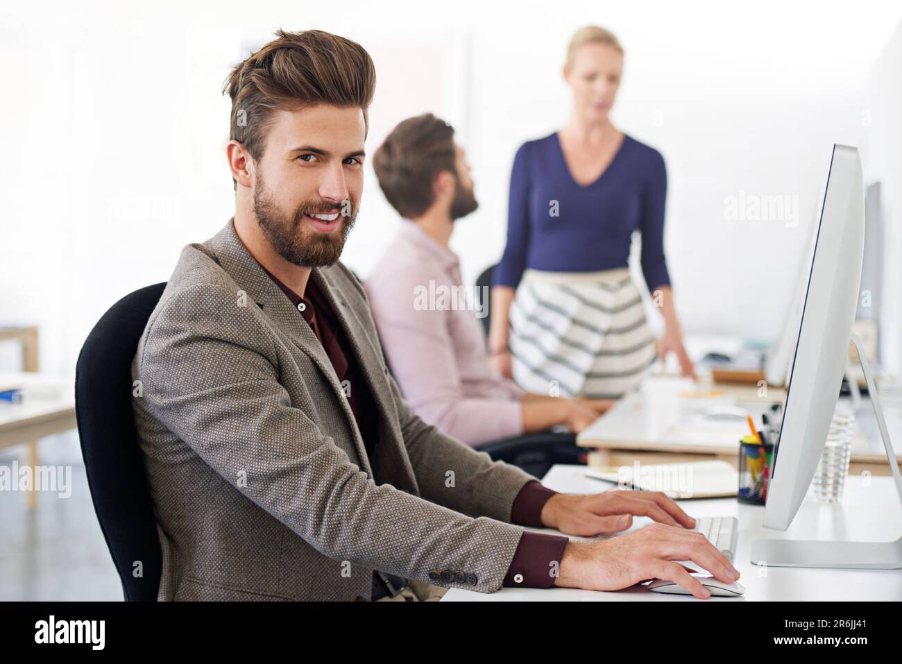 Happy, portrait and business man, accountant or auditor in company ...