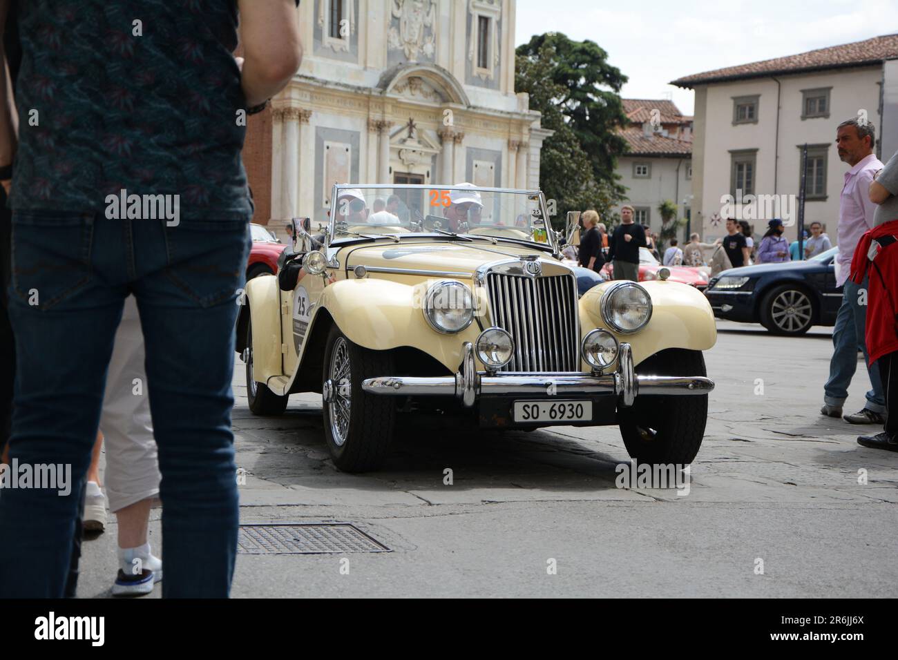 PISA , ITALY - APRIL 30 - 2023 : MG TF 1500 1955 on an old racing car ...