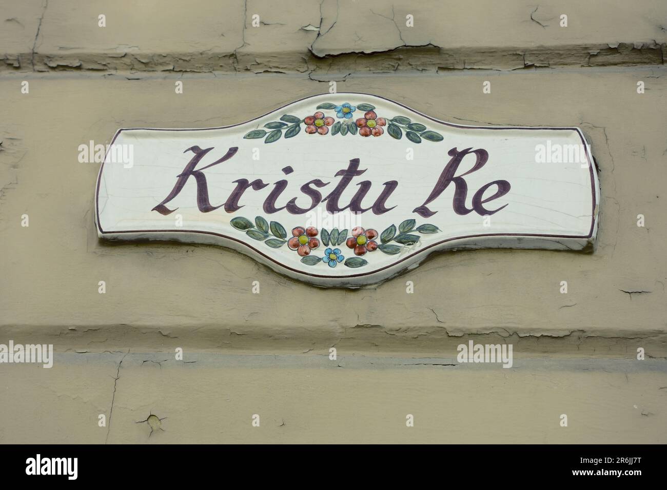 street sign "Kristu Re" in Paola, Malta Stock Photo - Alamy