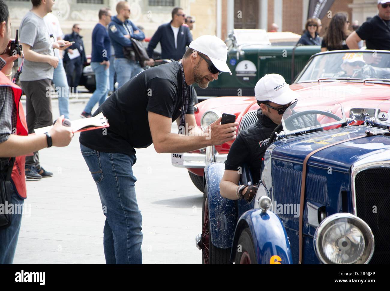 PISA , ITALY - APRIL 30 - 2023 : Riley Sport Nine 1936 on an old racing ...