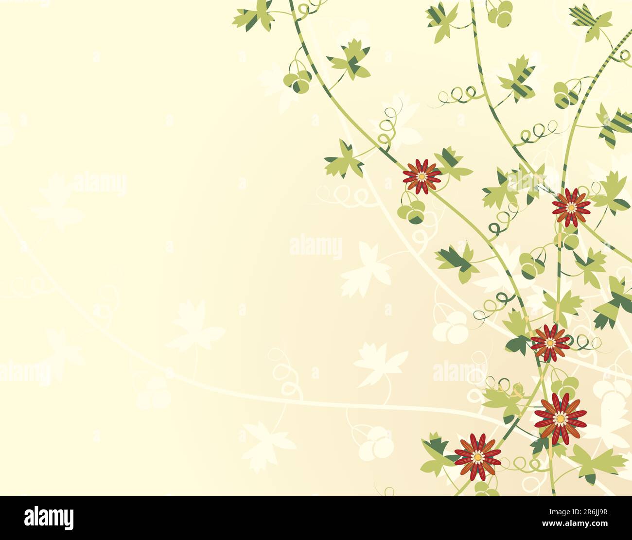 Editable vector illustration of vines with flowers Stock Vector Image ...