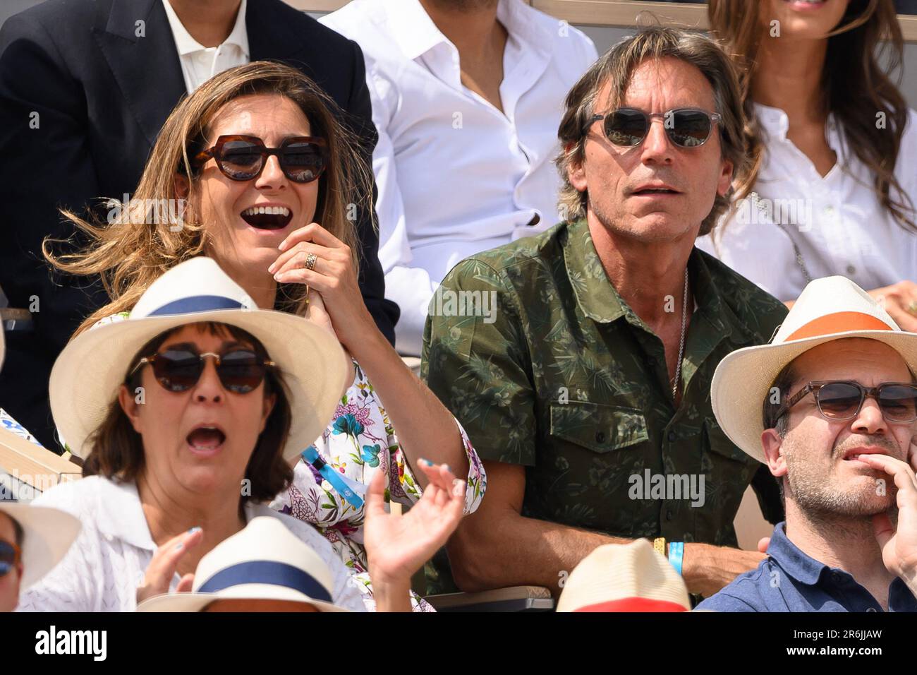 Paris, France. 09th June, 2023. Anne-Claire Coudray and his Nicolas Vix attend the 2023 French ...