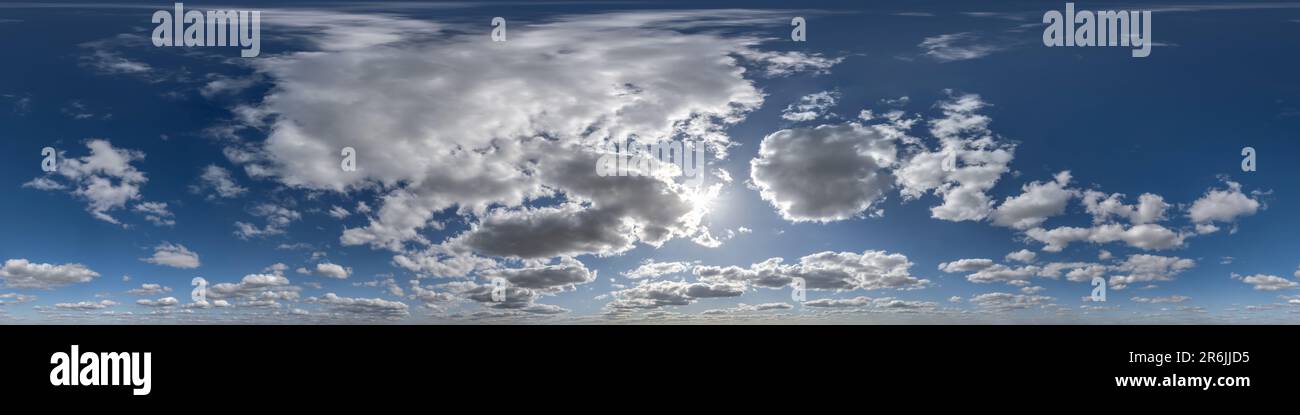 blue skybox with cumulus clouds as seamless hdri 360 panorama with ...
