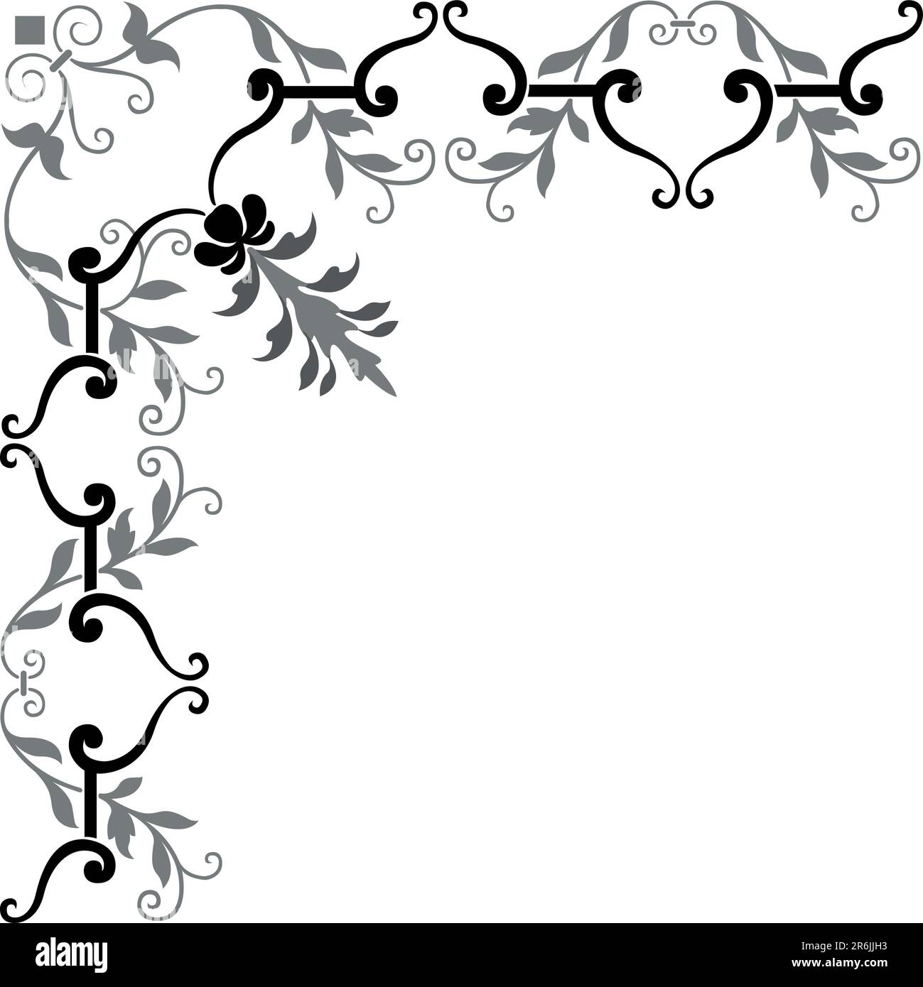 Floral leafy corner ornament hi-res stock photography and images - Alamy