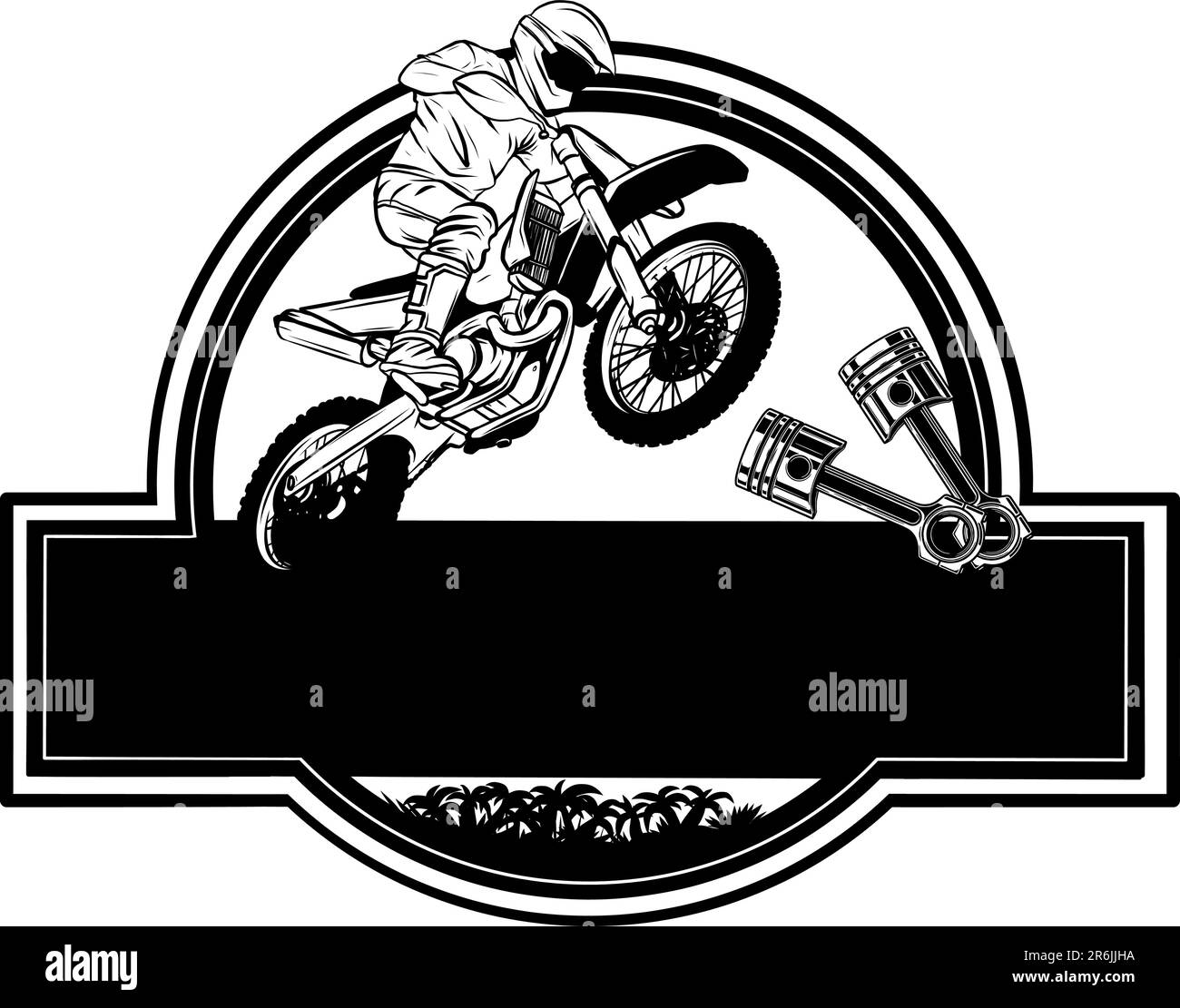 vector illustration of Monochrome moto cross logo designs Stock Vector ...