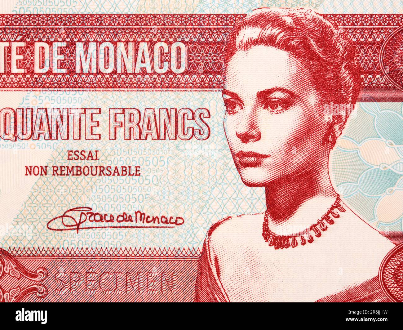 Princess Grace Kelly a portrait from Monaco money Stock Photo - Alamy