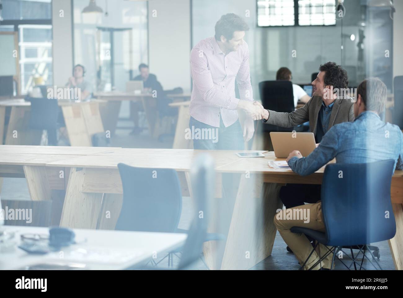 Shaking hands, business people and introduction, welcome to office and ...