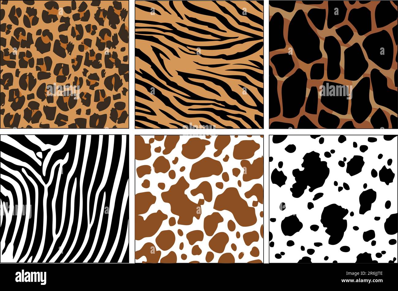 illustration of animal skin textures, background patterns Stock Vector ...