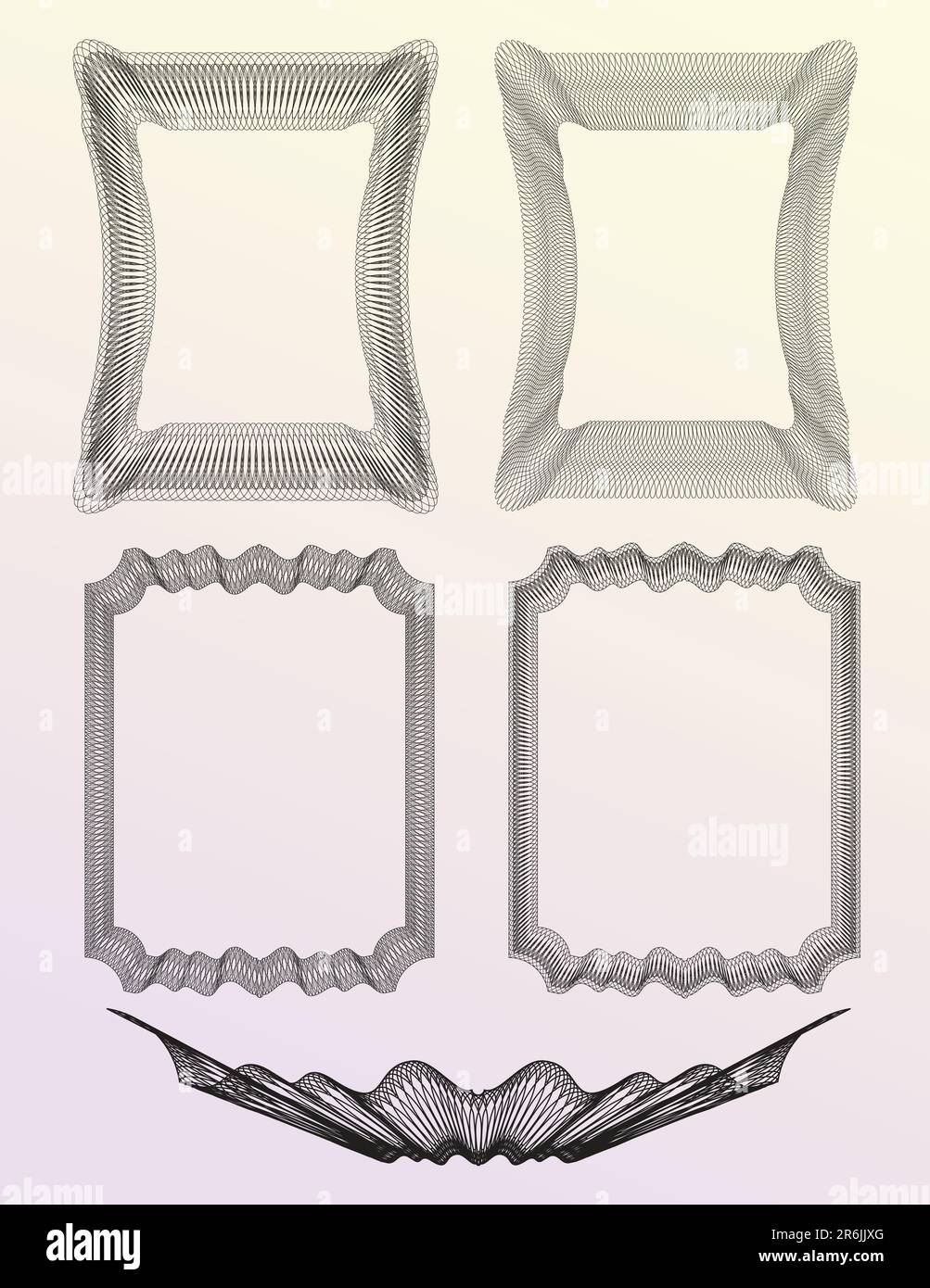 Guilloche Set 02 - set of 4 frames and one design element Stock Vector Image & Art - Alamy