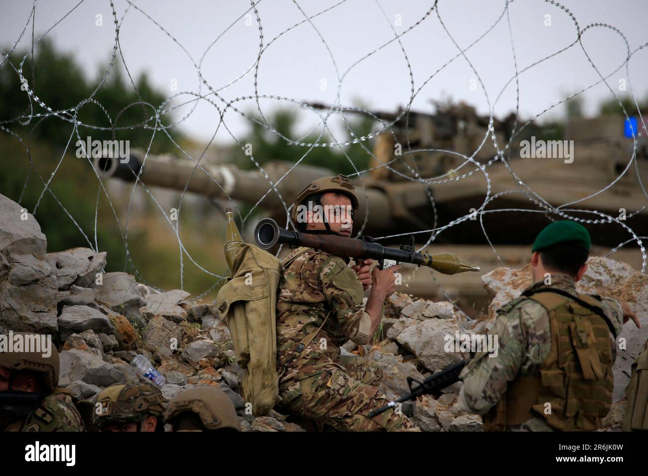Beirut. 9th June, 2023. Soldiers of the Lebanese army carry their ...