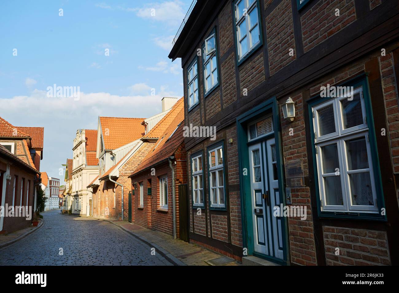 Die Schifffahrtsstadt Lauenburg an der Elbe, Schleswig-Holstein ...