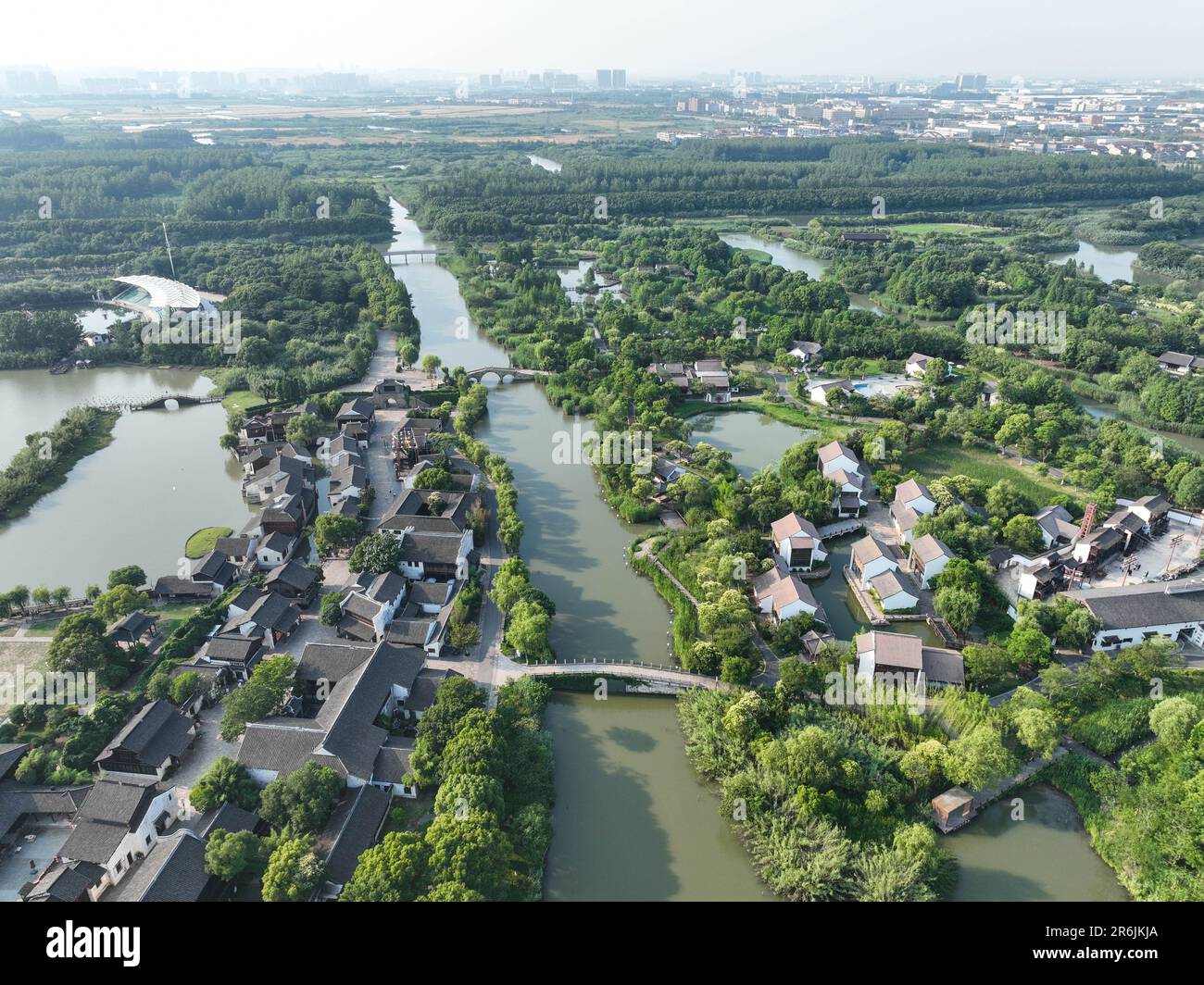 Changshu. 9th June, 2023. This aerial photo taken on June 9, 2023 shows ...