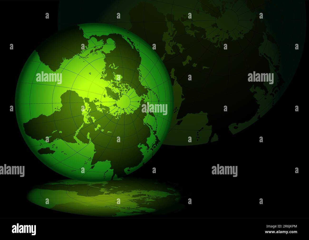Green globe - highly detailed earth illustration Stock Vector Image ...