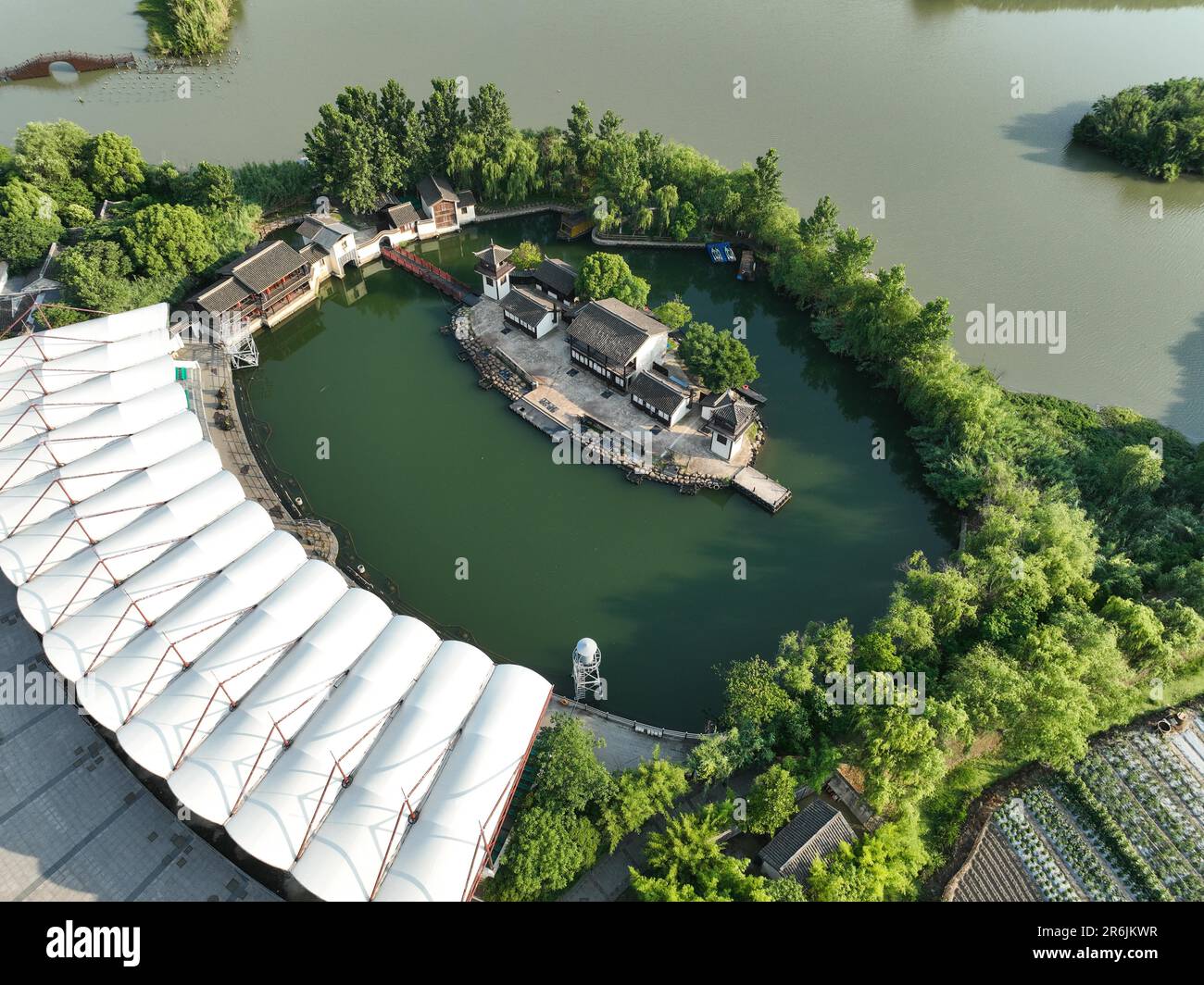 Changshu. 9th June, 2023. This aerial photo taken on June 9, 2023 shows ...