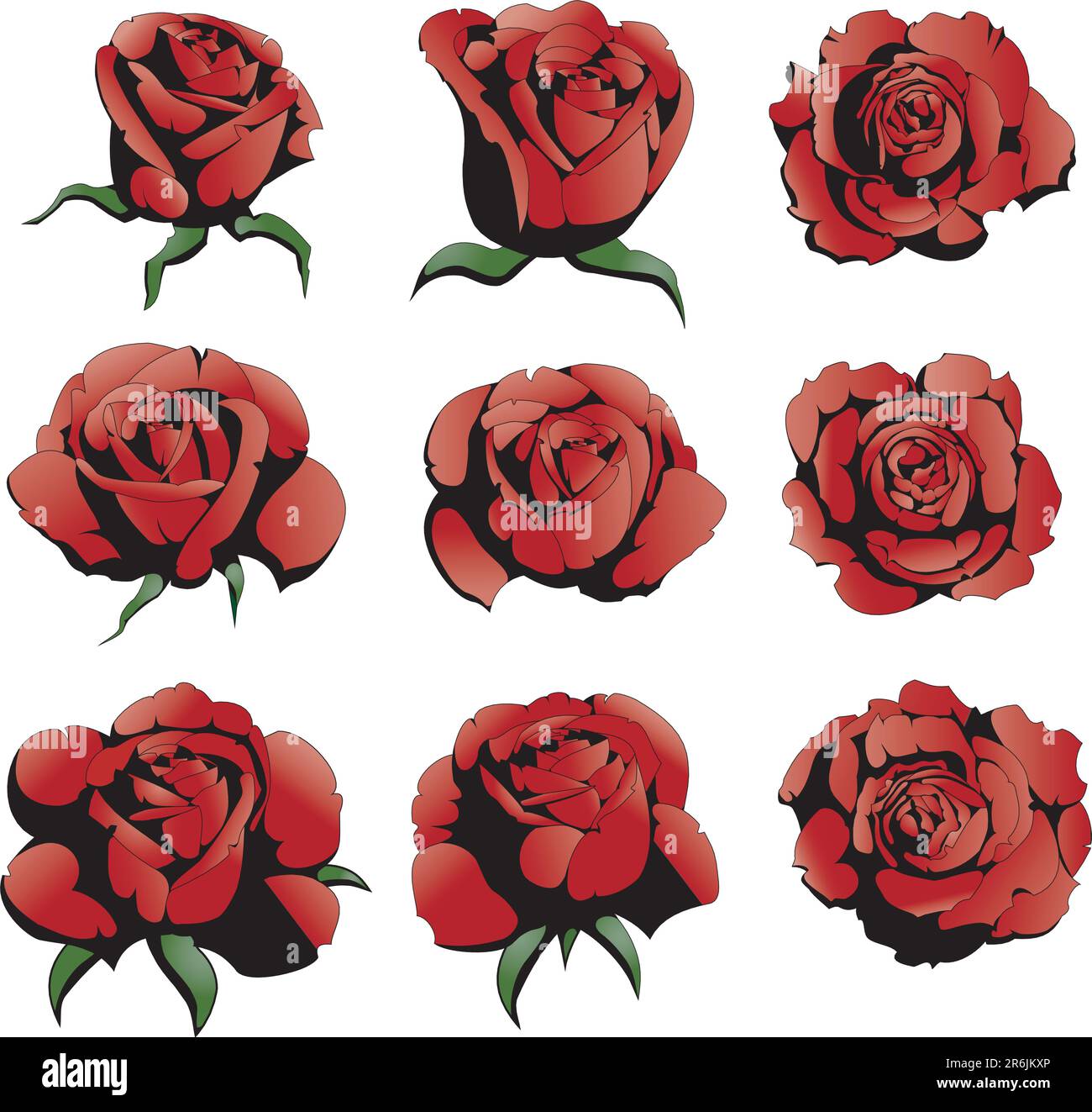 Nine roses Stock Vector Images - Alamy
