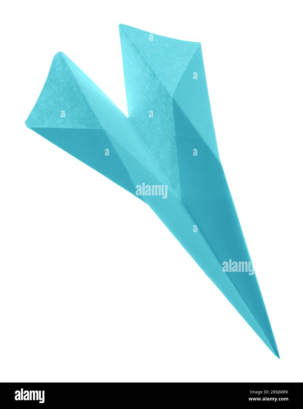 Handmade light blue paper plane isolated on white Stock Photo - Alamy