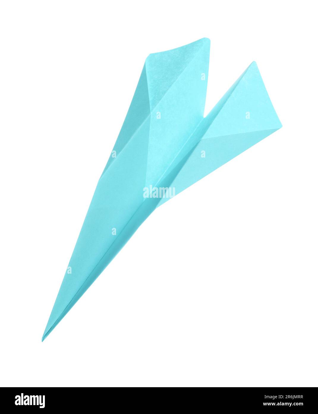 Handmade light blue paper plane isolated on white Stock Photo - Alamy