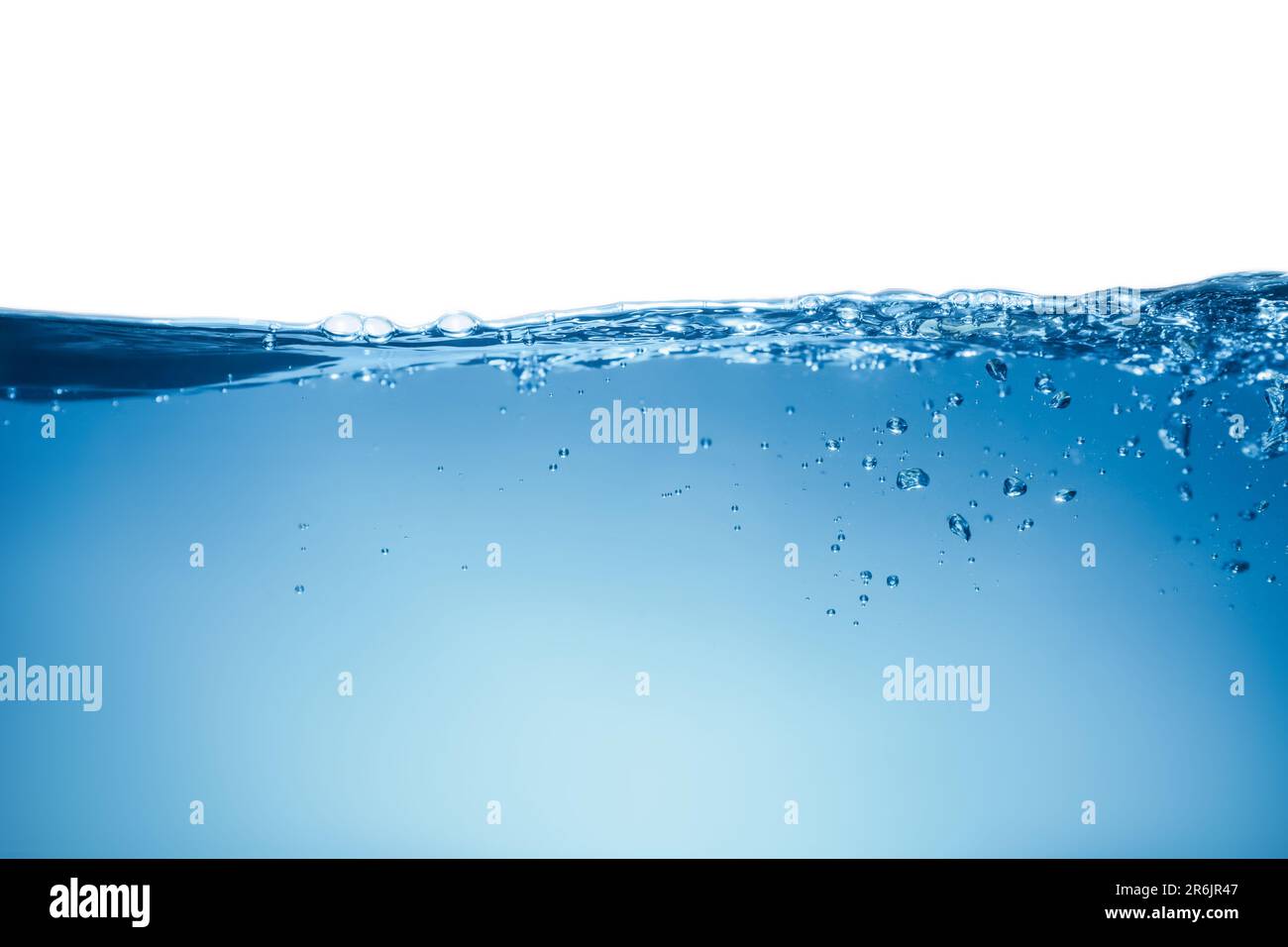 Clear blue water wave on white background Stock Photo - Alamy