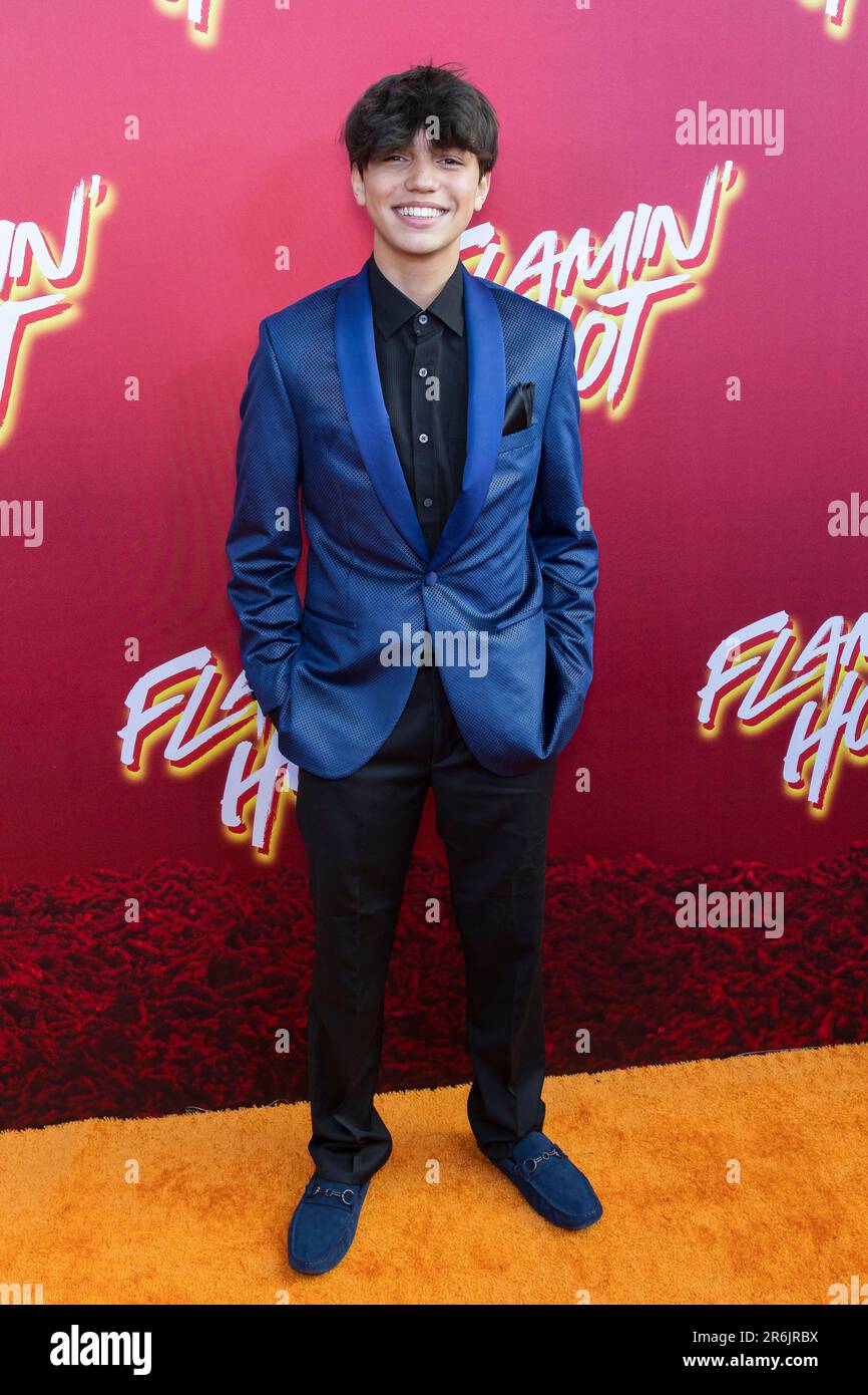 Hunter Jones arrives at the LA Special Screening of "Flamin' Hot"on ...