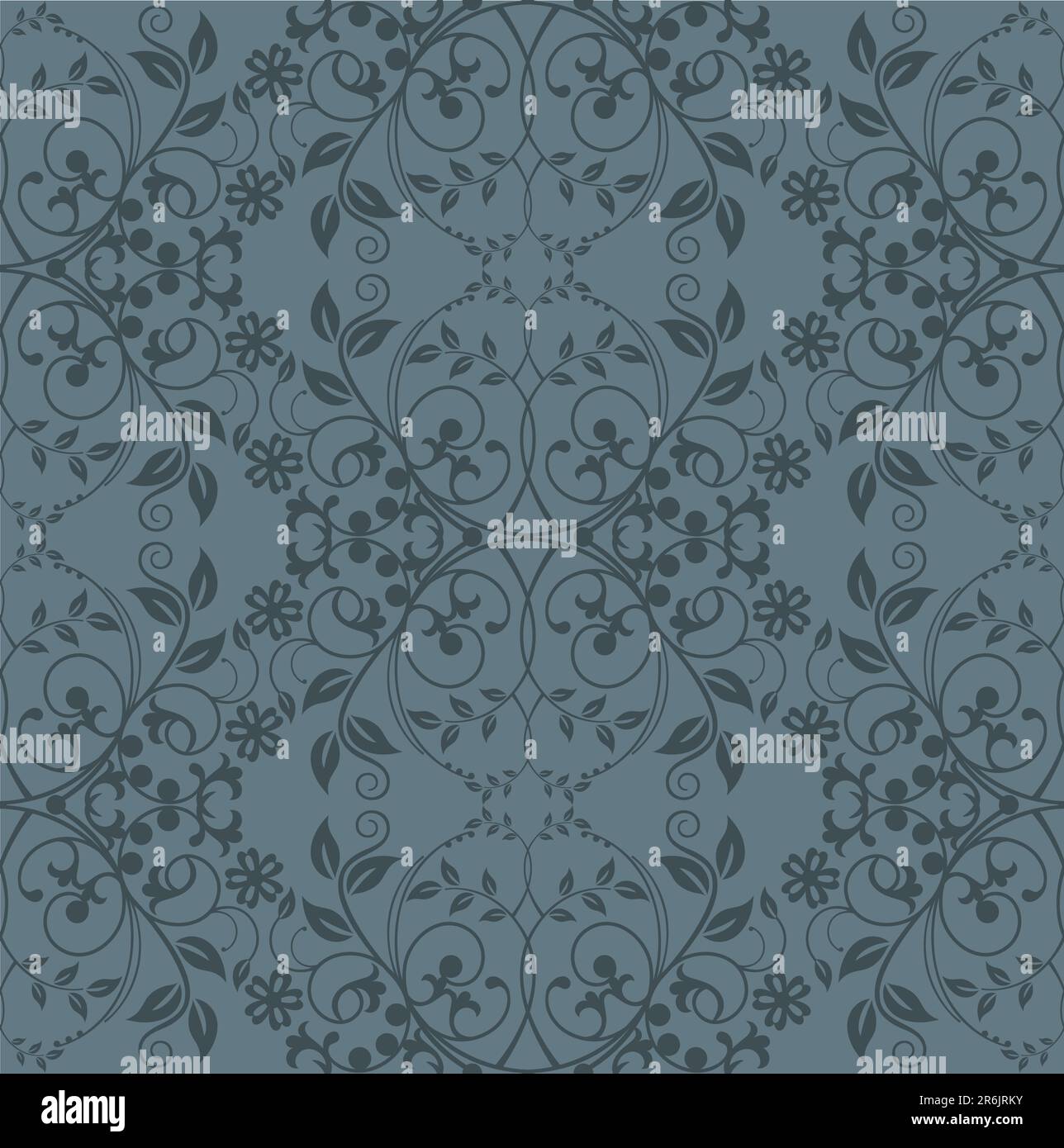 Seamless grey floral wallpaper vector illustration Stock Vector Image ...