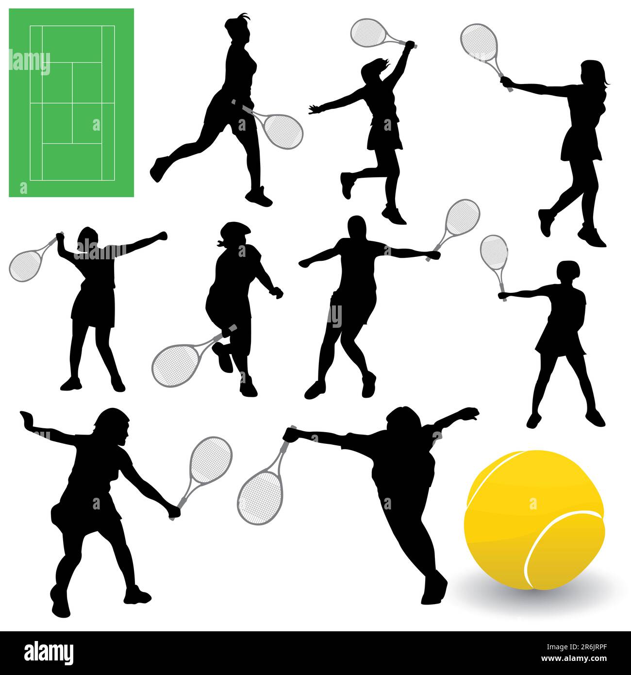 vector set of tennis players Stock Vector Image & Art - Alamy