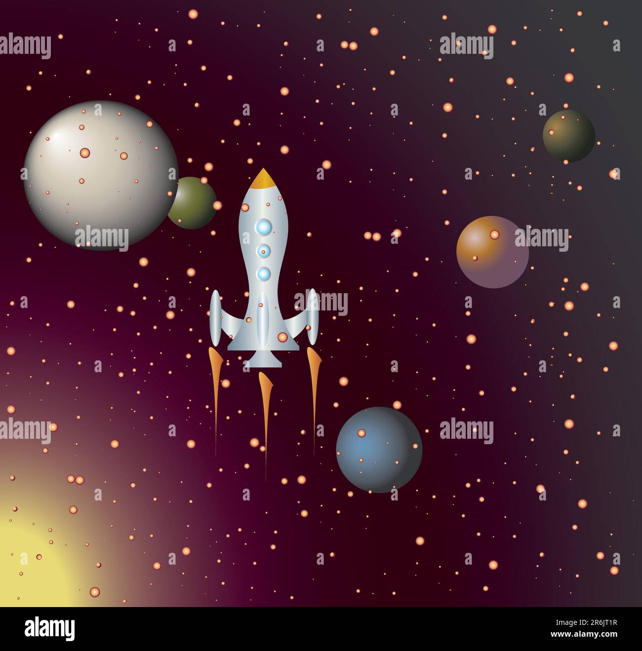 Moon space rocket Stock Vector Images - Alamy