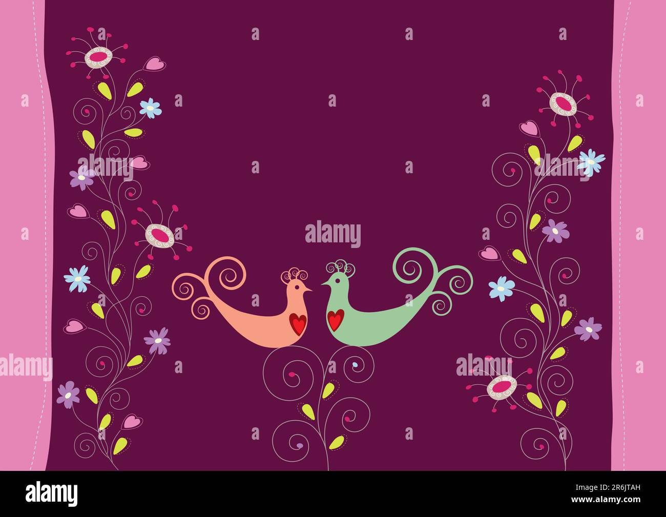 Love Birds And Flowers Vector Illustration Stock Vector Image And Art Alamy