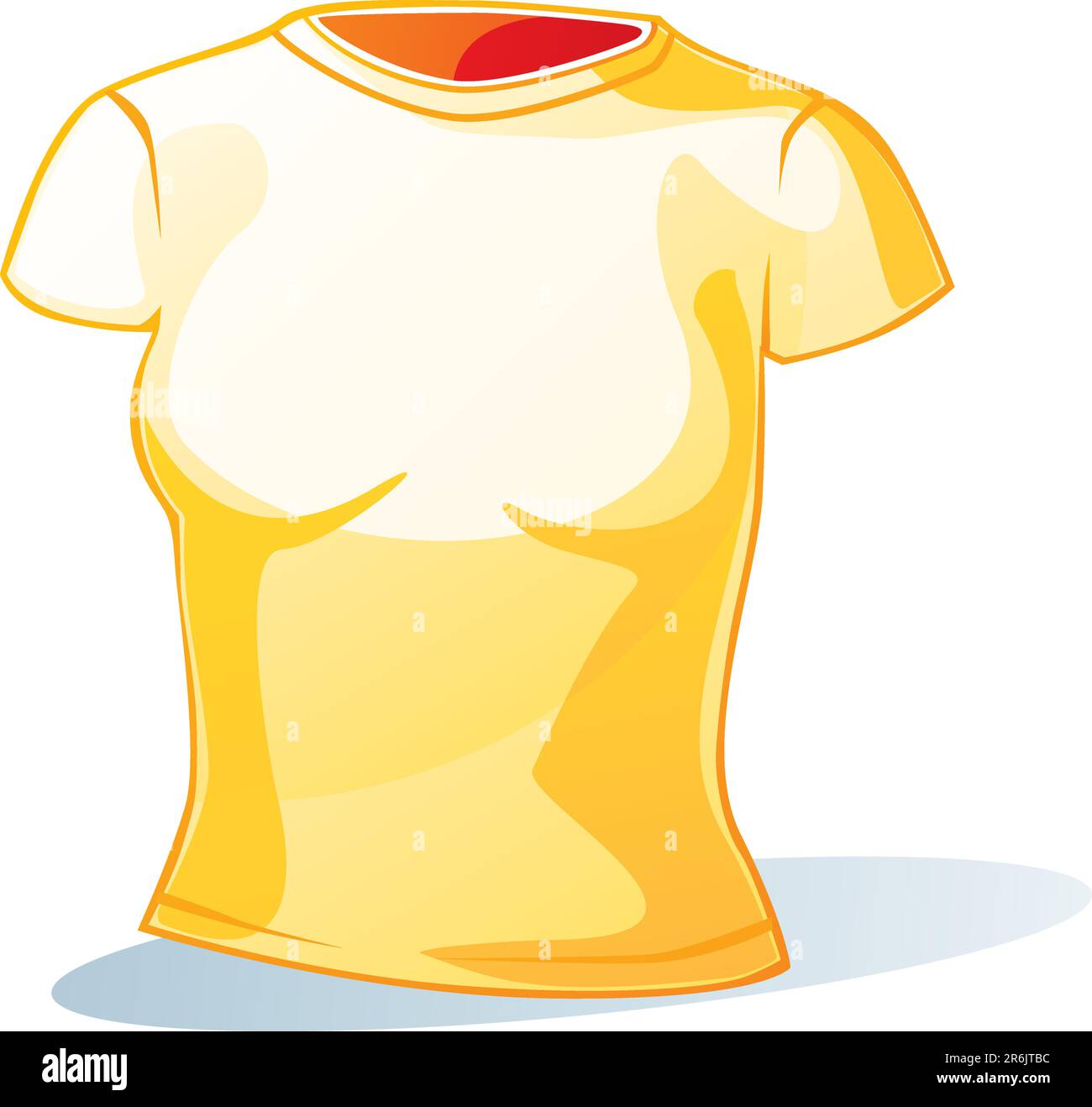 Fully Editable Vector Illustration Of Isolated Women T Shirt Stock