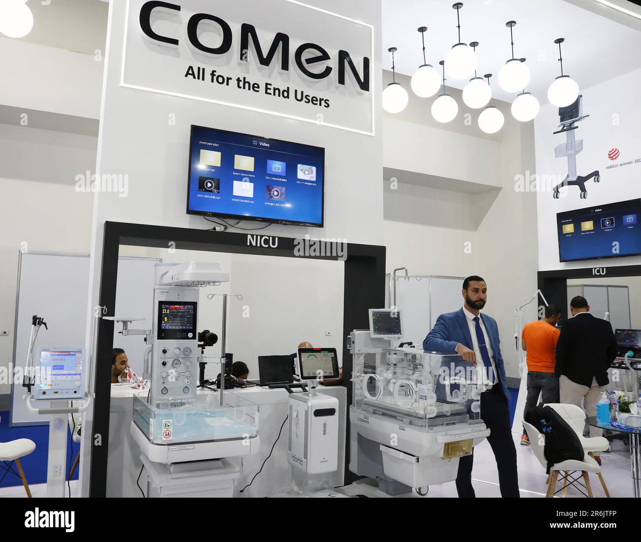 Cairo. 8th June, 2023. This photo taken on June 8, 2023 shows the booth of China's medical ...